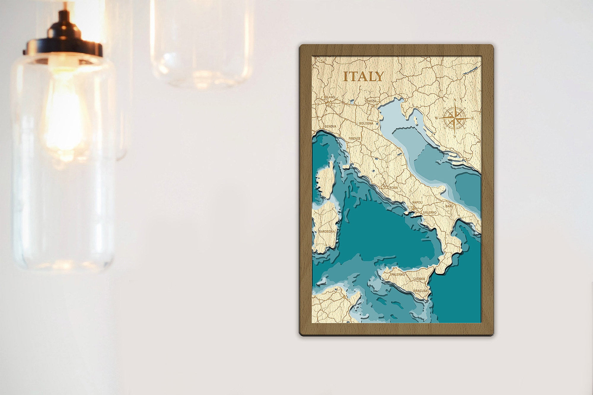 Digital File SVG, PDF - Italy Map, Multilayer Vector Map, Wood ...