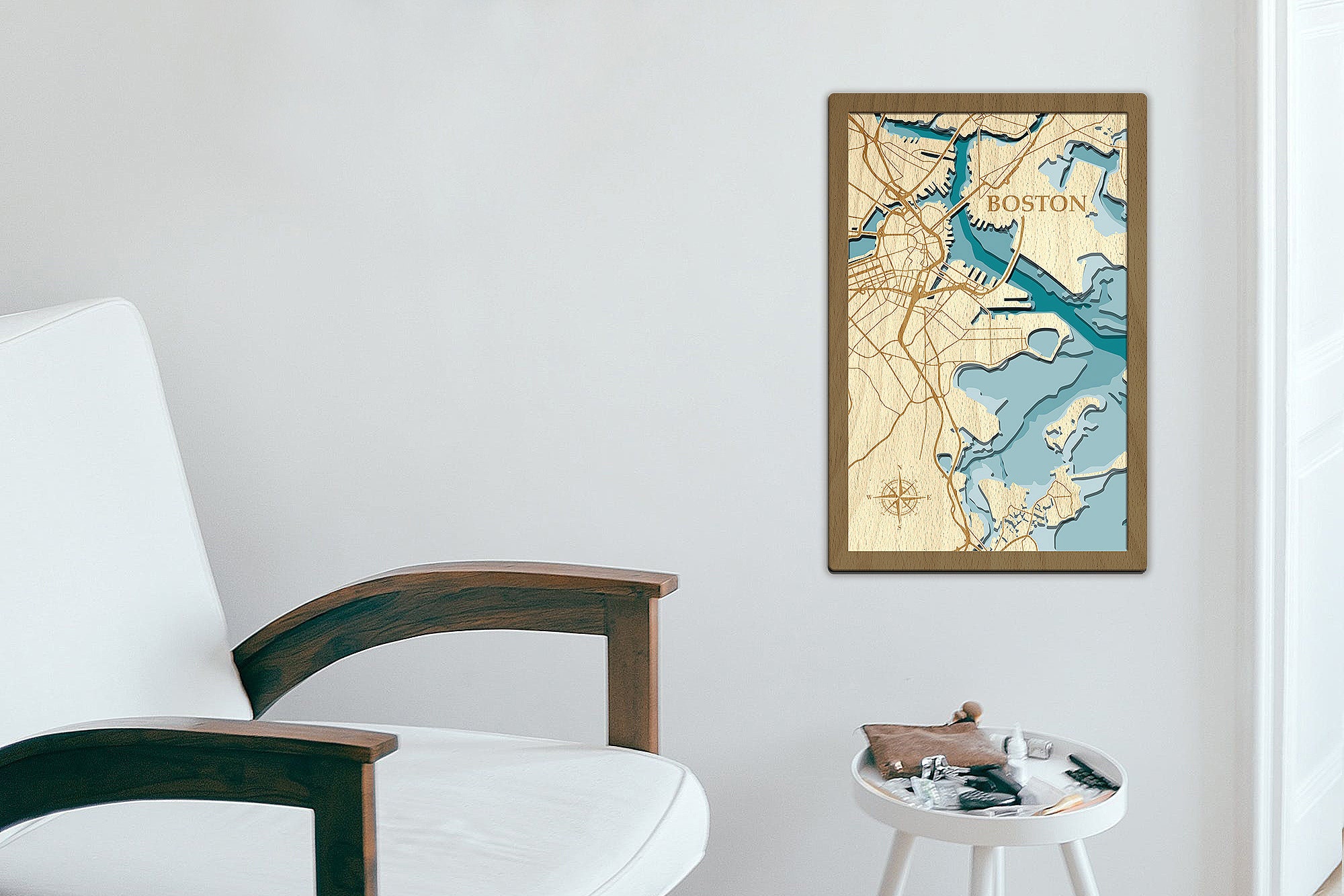 Boston Map Cutting Files, PDF, AI, SVG Wood Multilayer Laser Cut Design ...