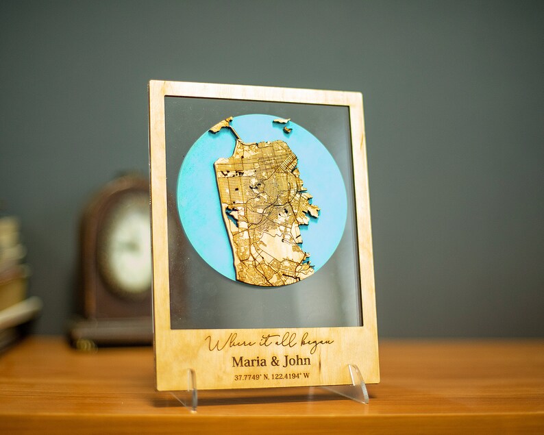 Custom Wood Map Our First Home Map Personalized Gift for - Etsy