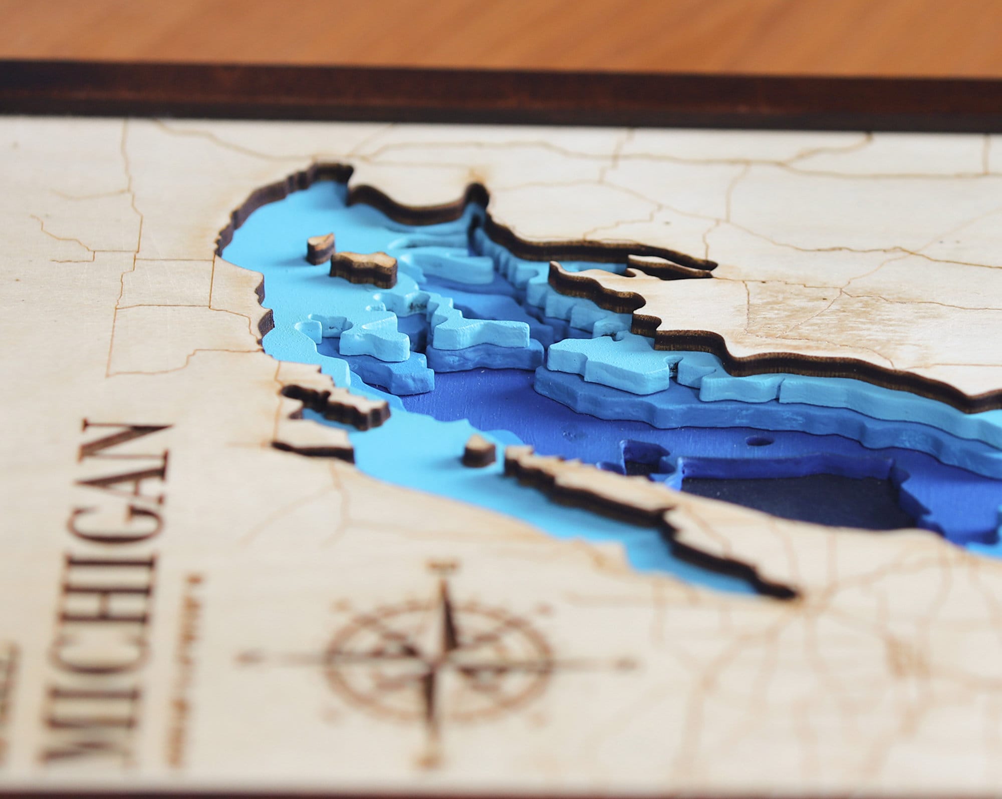 Lake Michigan Cutting Files, PDF, AI, SVG Wood Multilayer Laser Cut ...