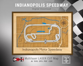 Laguna Seca Map SVG, Race Tracks 3D Wood Map, Monterey Indycar Circuit ...