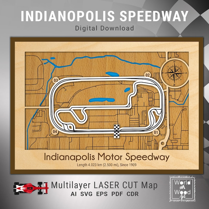 Indianapolis Map 3d - Etsy