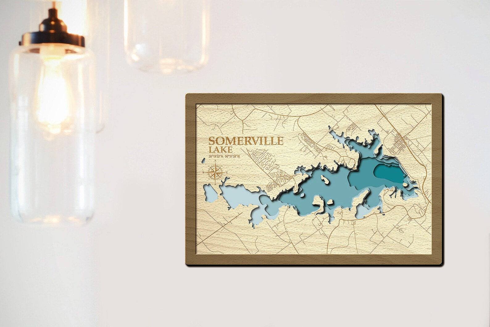 3D Laser-cut Map of Somerville Lake With Multiple Layers, Digital File ...