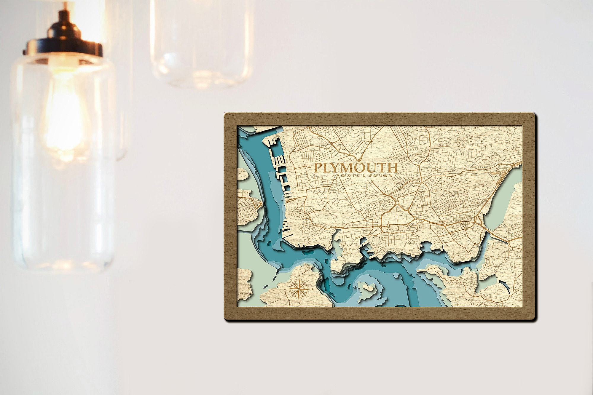 3D Laser-cut Map of Plymouth Bathymetry With Multiple Layers, Digital ...