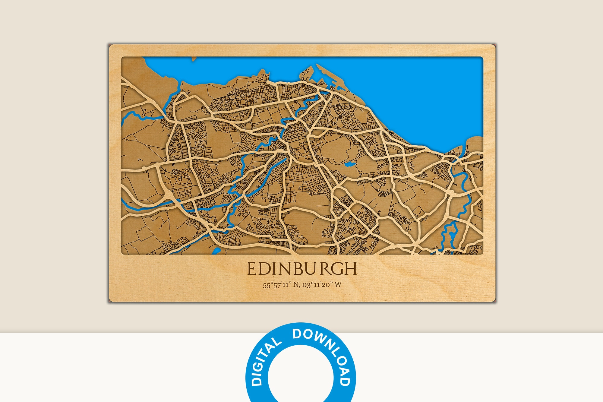 Edinburgh 3D Laser Cut Map Files - Multi-layer Street Map Decor Laser ...