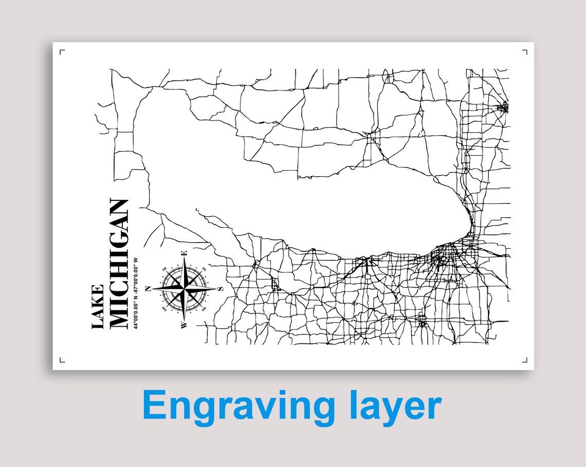 Lake Michigan Cutting Files, PDF, AI, SVG Wood Multilayer Laser Cut ...