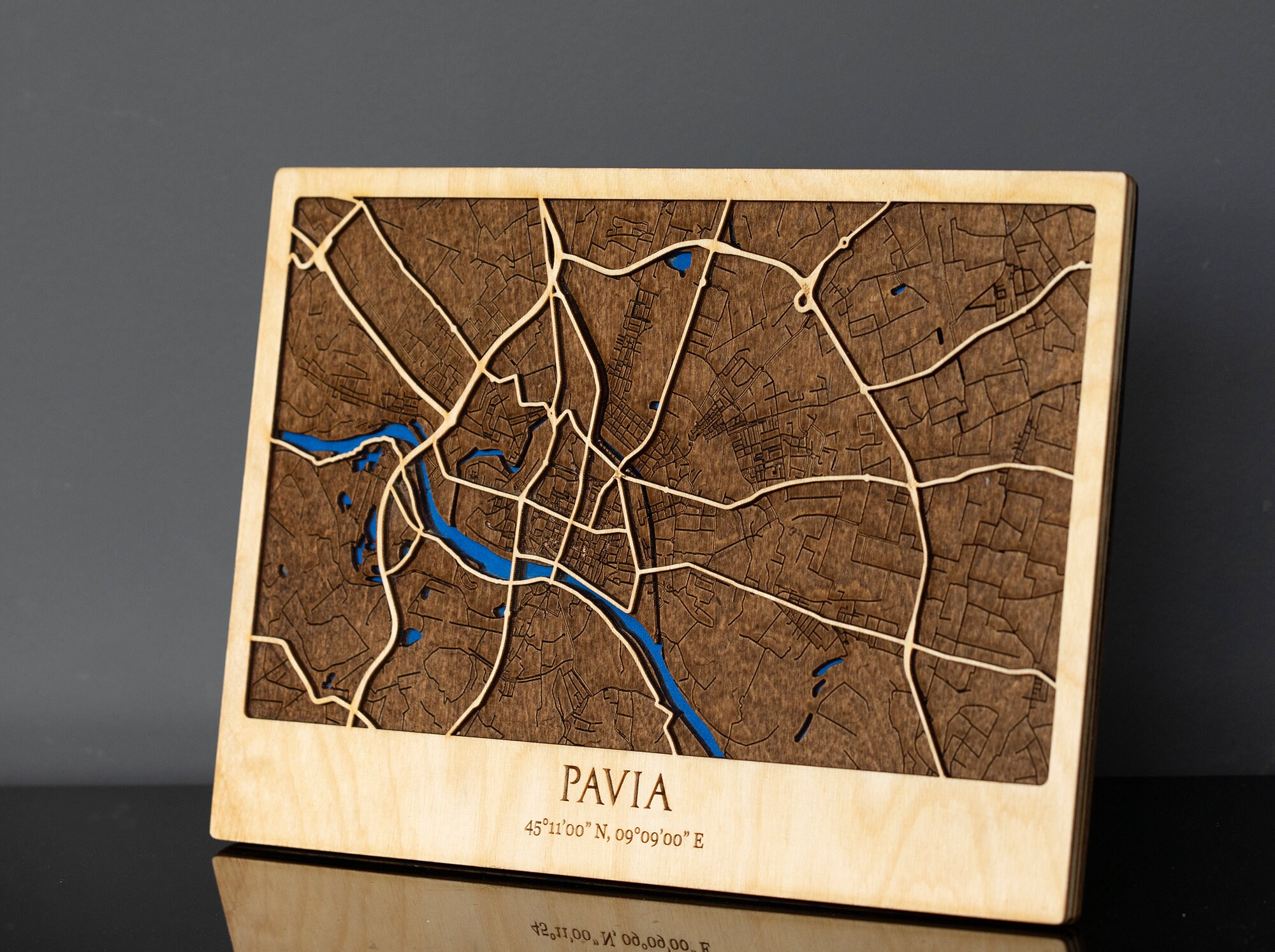 Pavia Wooden Map 3D City Map Wooden Street Cutouts Italy - Etsy