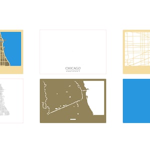 Digital File SVG, PDF - Chicago Map, Multilayer Street Map Decor ...