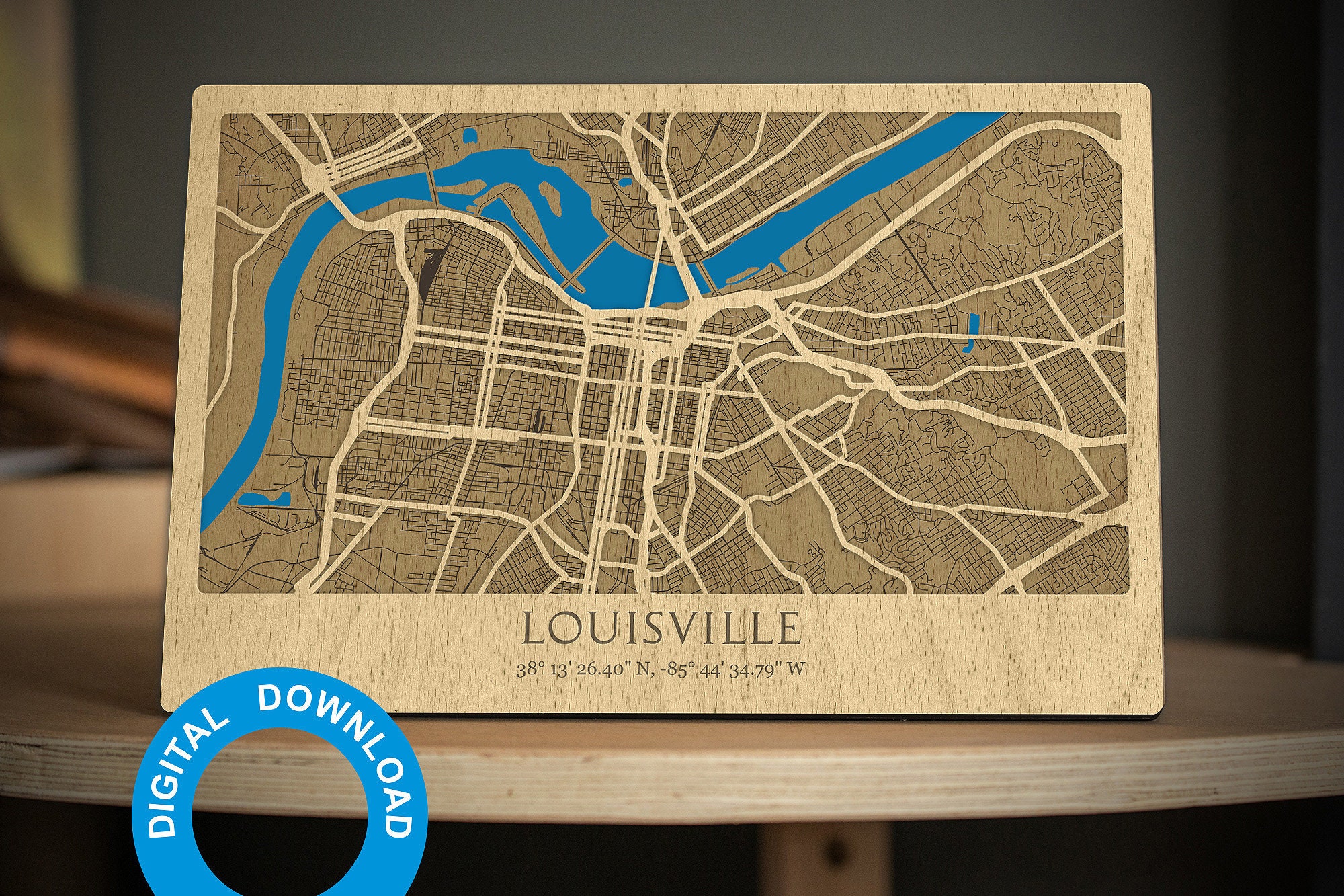 3D Laser Cut Map of Louisville Multilayer Street Map Decor, Laser Cut ...