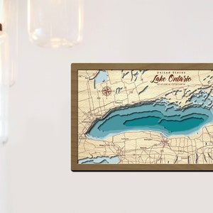 Digital File PDF, SVG - Lake Ontario Map, Great Lakes Wood Map ...