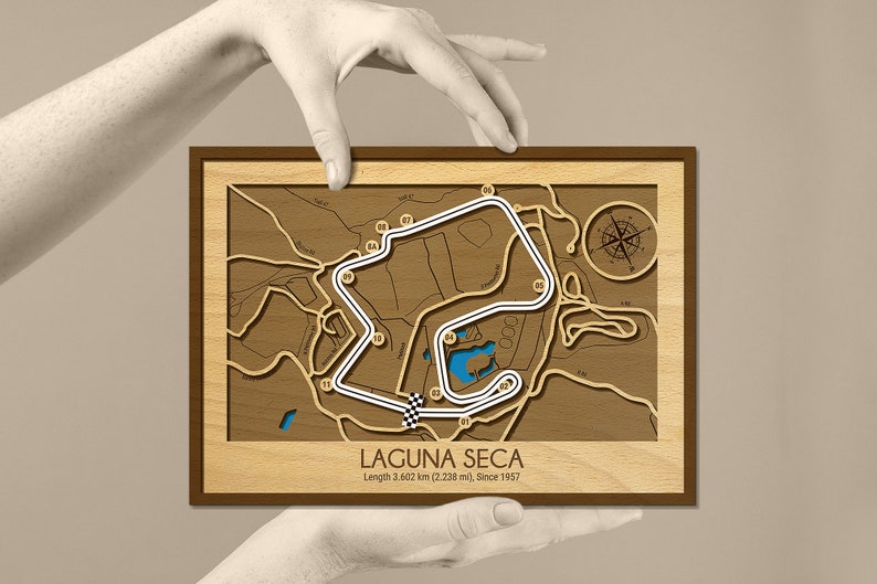 Laguna Seca Raceway Map, Laser Cut 3D Wood Art (digital Download ...