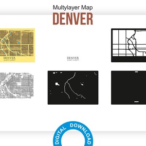 3D Denver Street Map - Multilayer Laser Cut Files (pdf, Svg, Eps, Ai ...