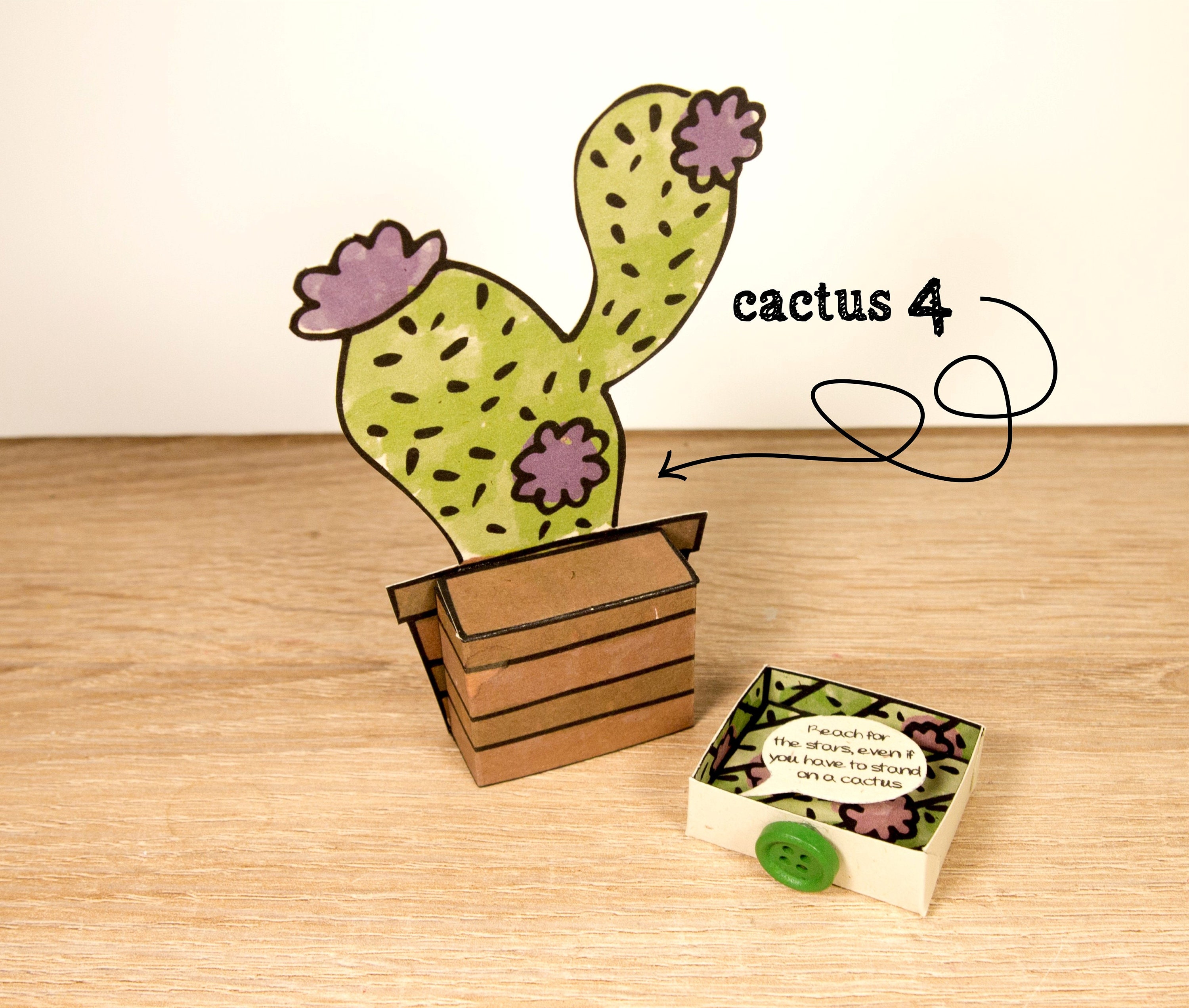 Cactus 3D Greeting Card Box 3D Birthday Card Cactus Card - Etsy