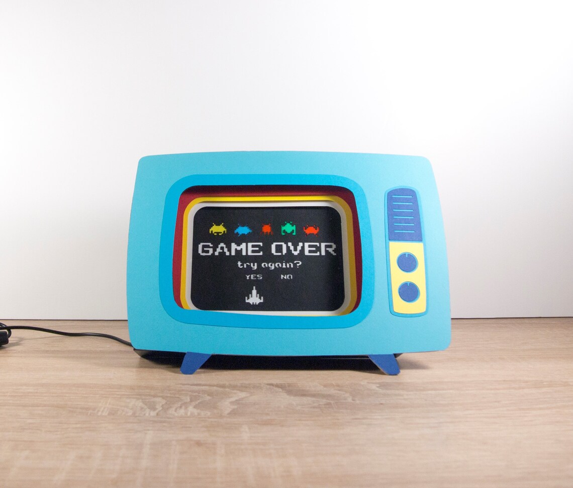 Retro Tv Video Game Lighted Frame Retro Frame Retro Decor - Etsy