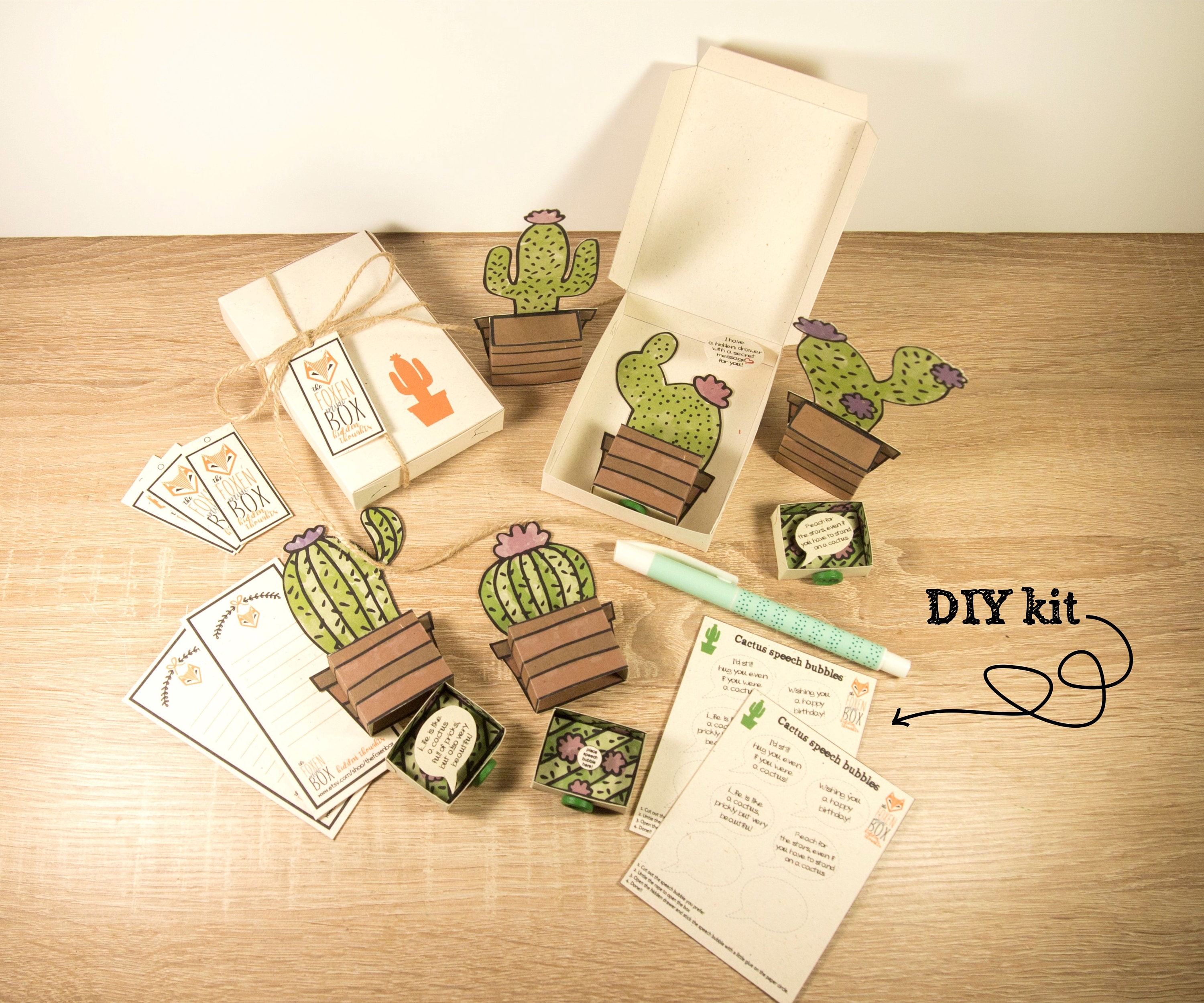 Cactus 3D Greeting Card Box 3D Birthday Card Cactus Card - Etsy