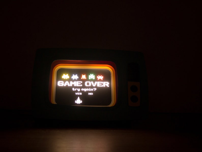 Retro Tv Video Game Lighted Frame, Retro Frame, Retro Decor, Geeky ...