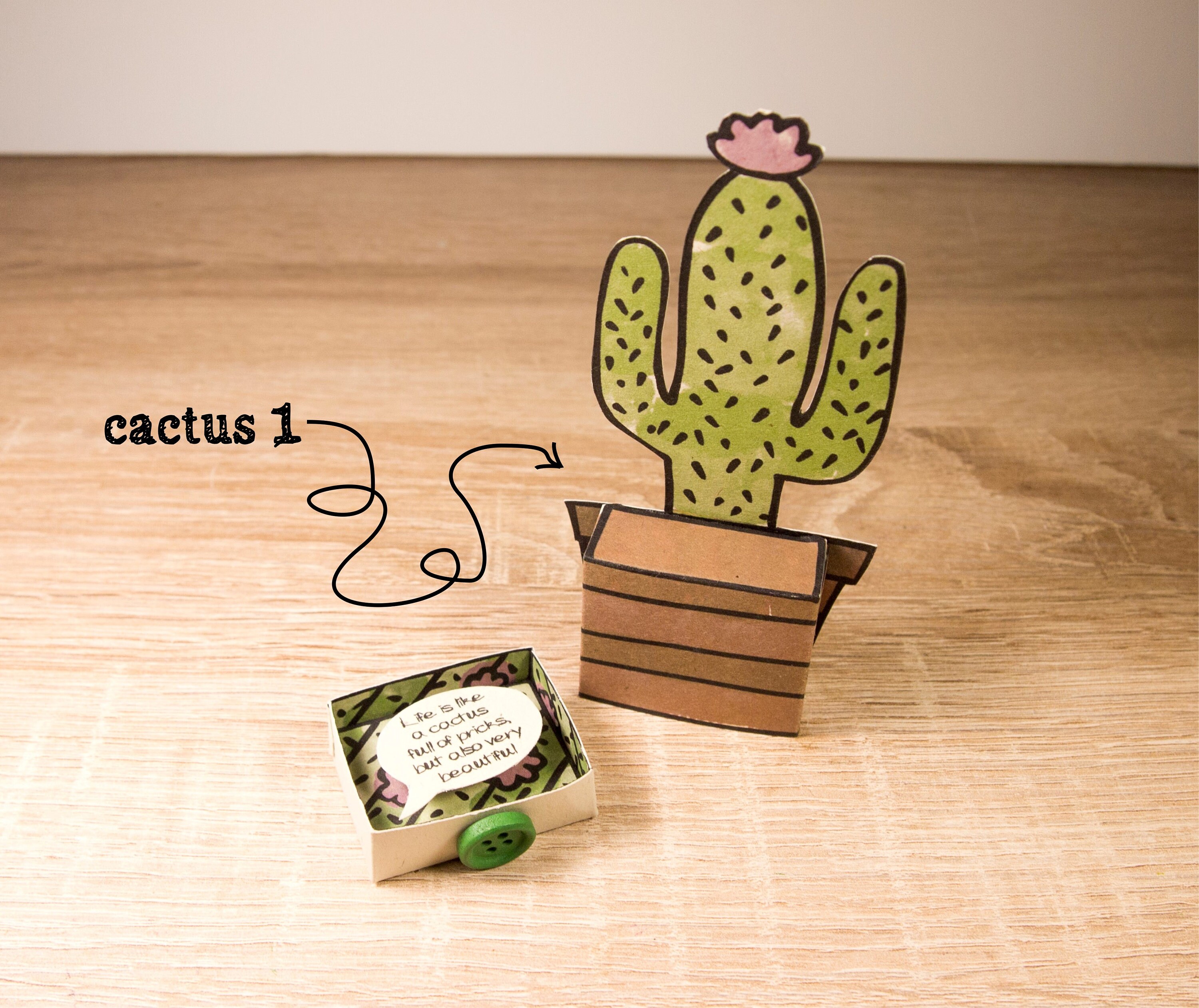 Cactus 3D Greeting Card Box 3D Birthday Card Cactus Card - Etsy