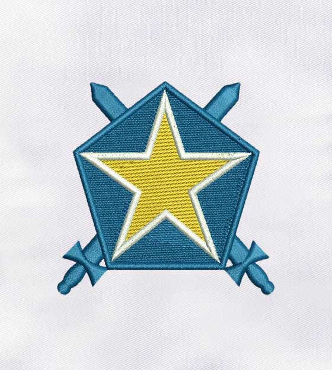 Fancy Star Logo Machine Embroidery Design | Star Sheild Embroidery ...