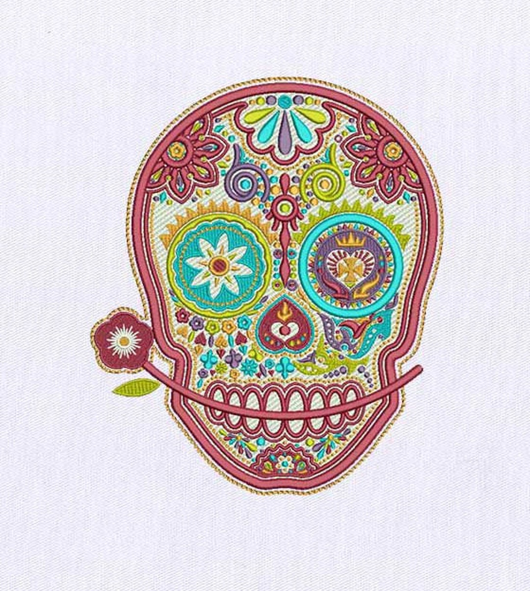 Wacky and Colorful Skull Embroidery Design|skull Machine Embroidery ...