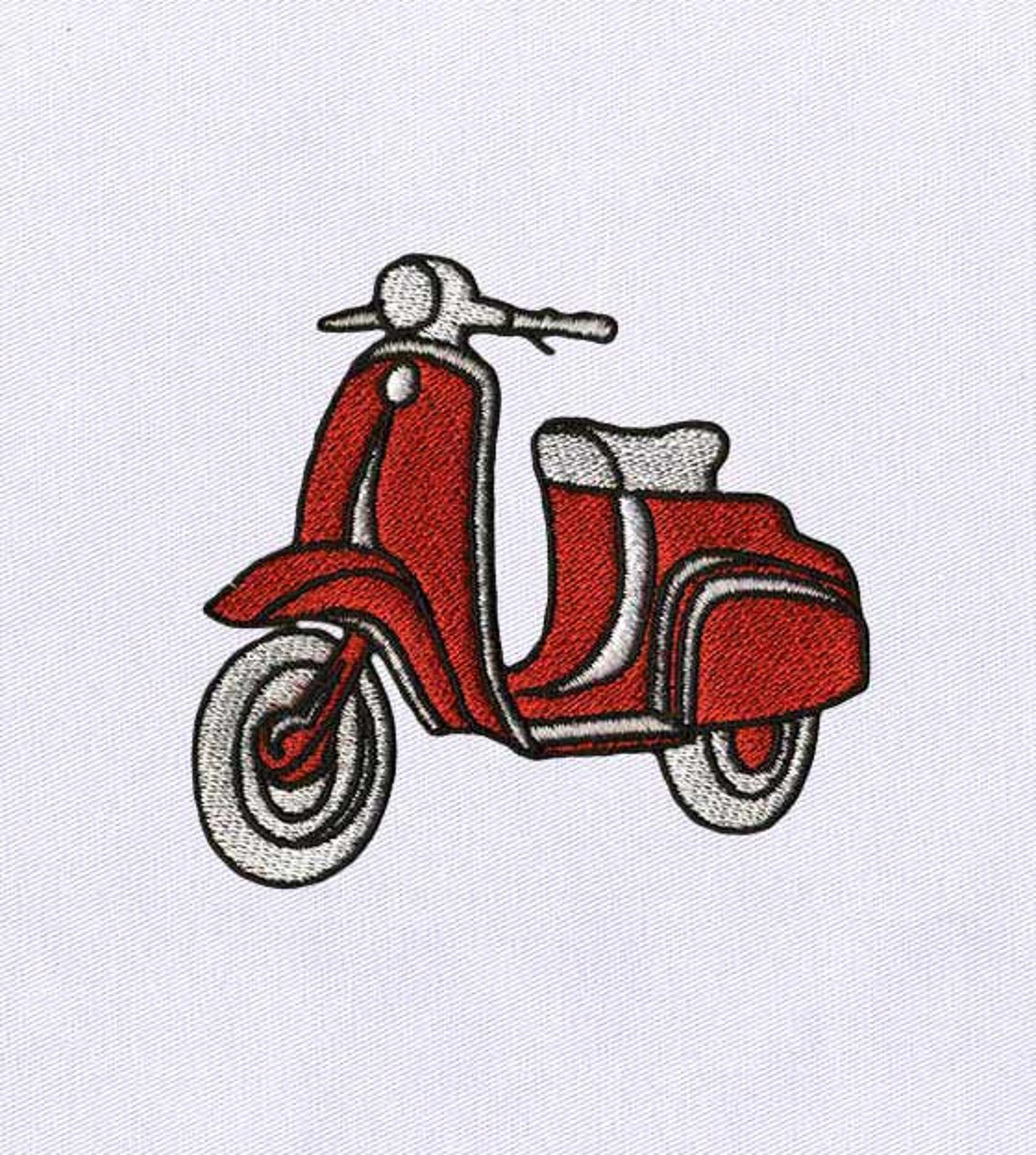 Red Scooter Machine Embroidery Design Vehicle Embroidery | Etsy
