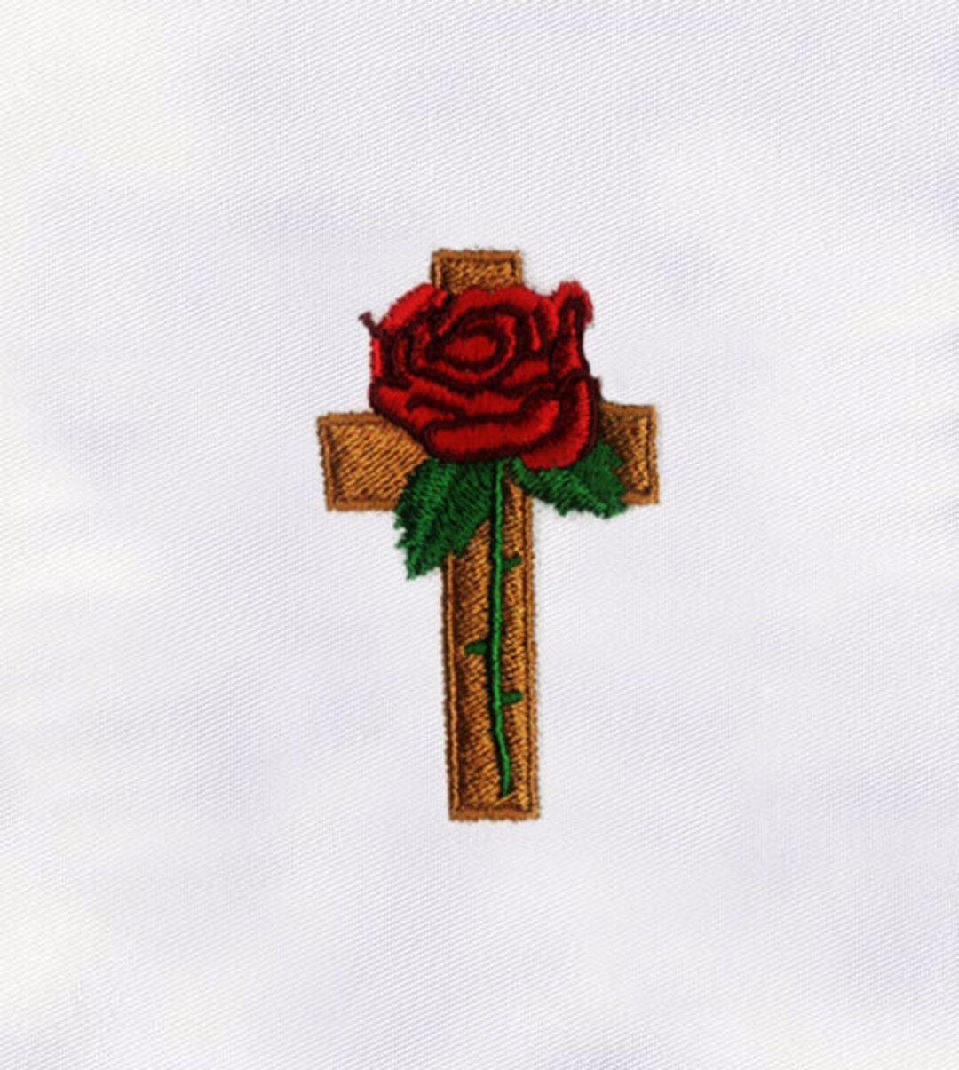 Religious Cross With Rose Embroidery Design | Rose Embroidery Design ...
