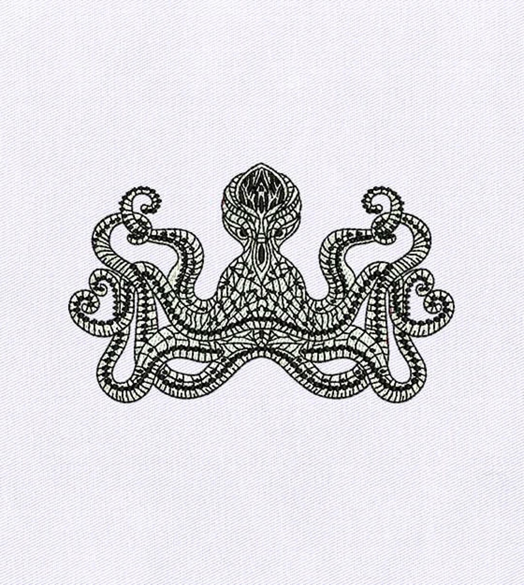 Monotone Octopus Machine Embroidery Design | Sea Animal Embroidery ...