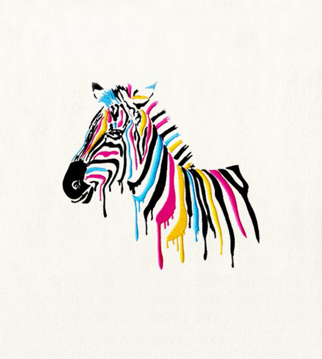 Color Dripping Zebra Embroidery Design | Animal Embroidery Design ...