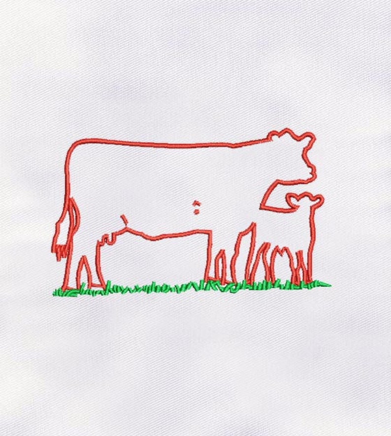 Cow and Calf Embroidery Design |animal Embroidery Design | Cow ...