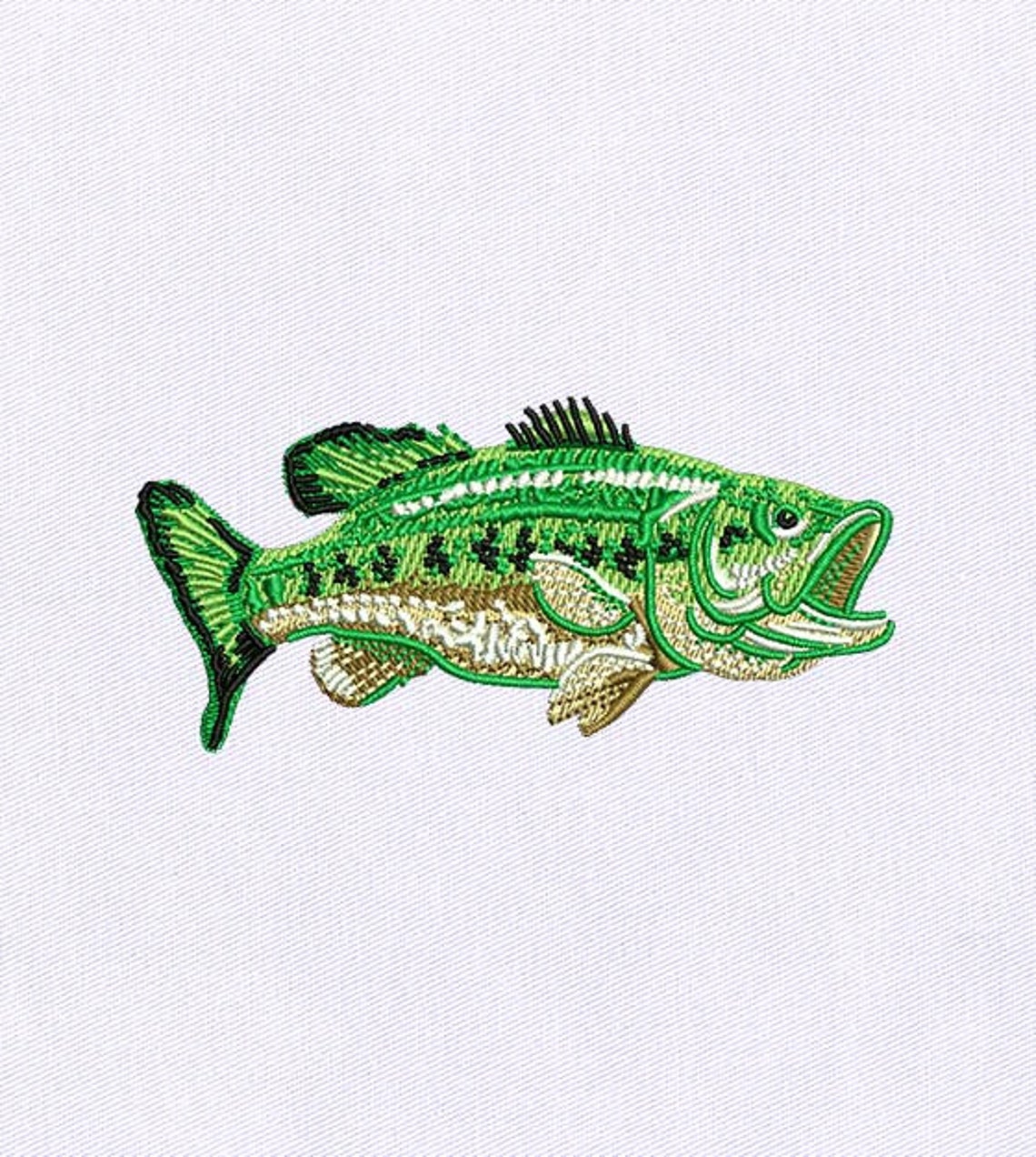 Exciting Bass Fish Embroidery Design | Sea Animal Embroidery Design ...