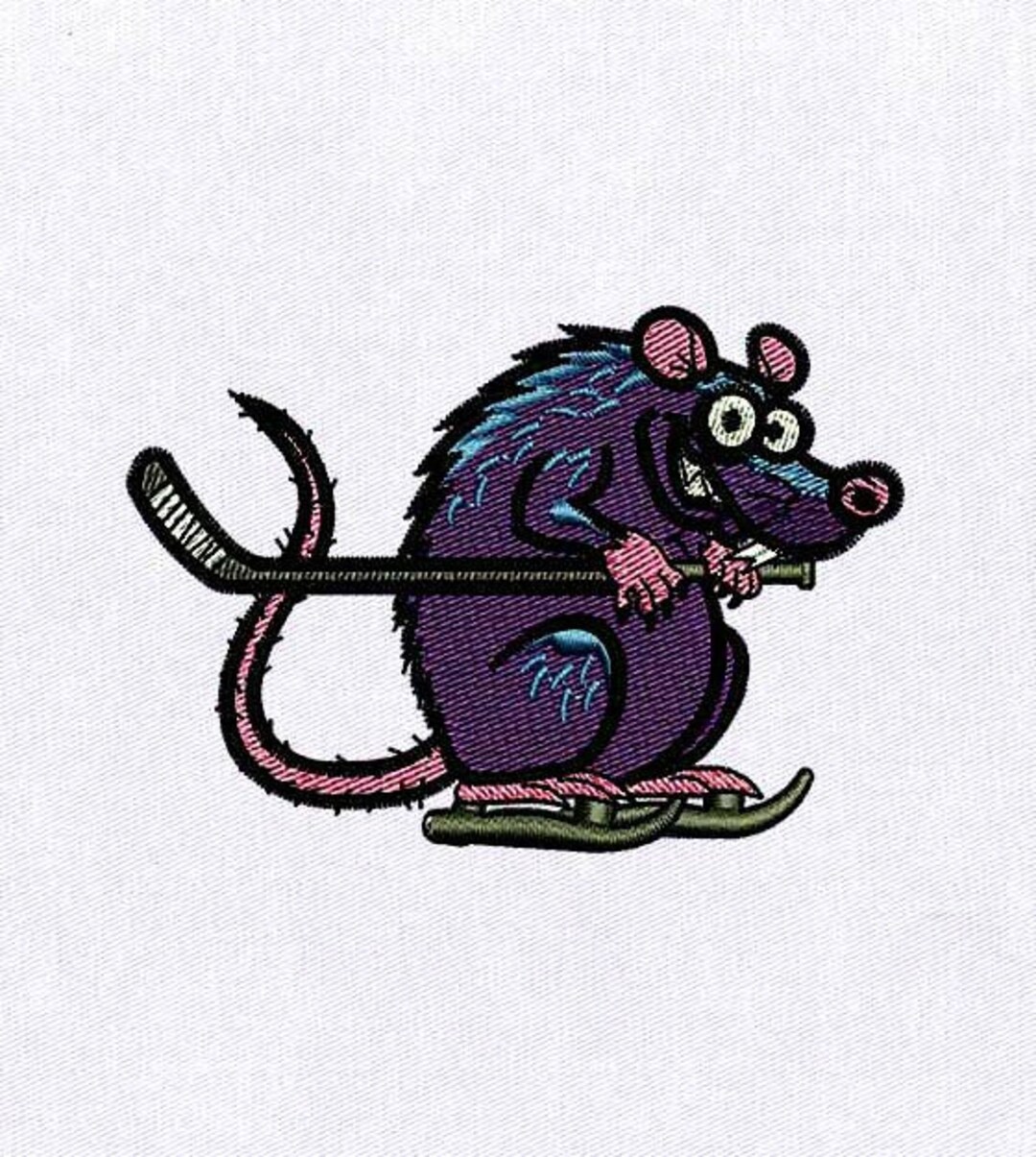 Rat Ice Hockey Player Embroidery Design Rodent Embroidery - Etsy