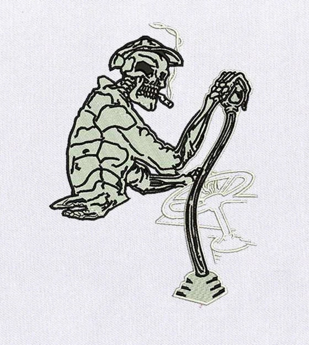 Dead Skeleton Driver Embroidery Design |skull Embroidery Design ...