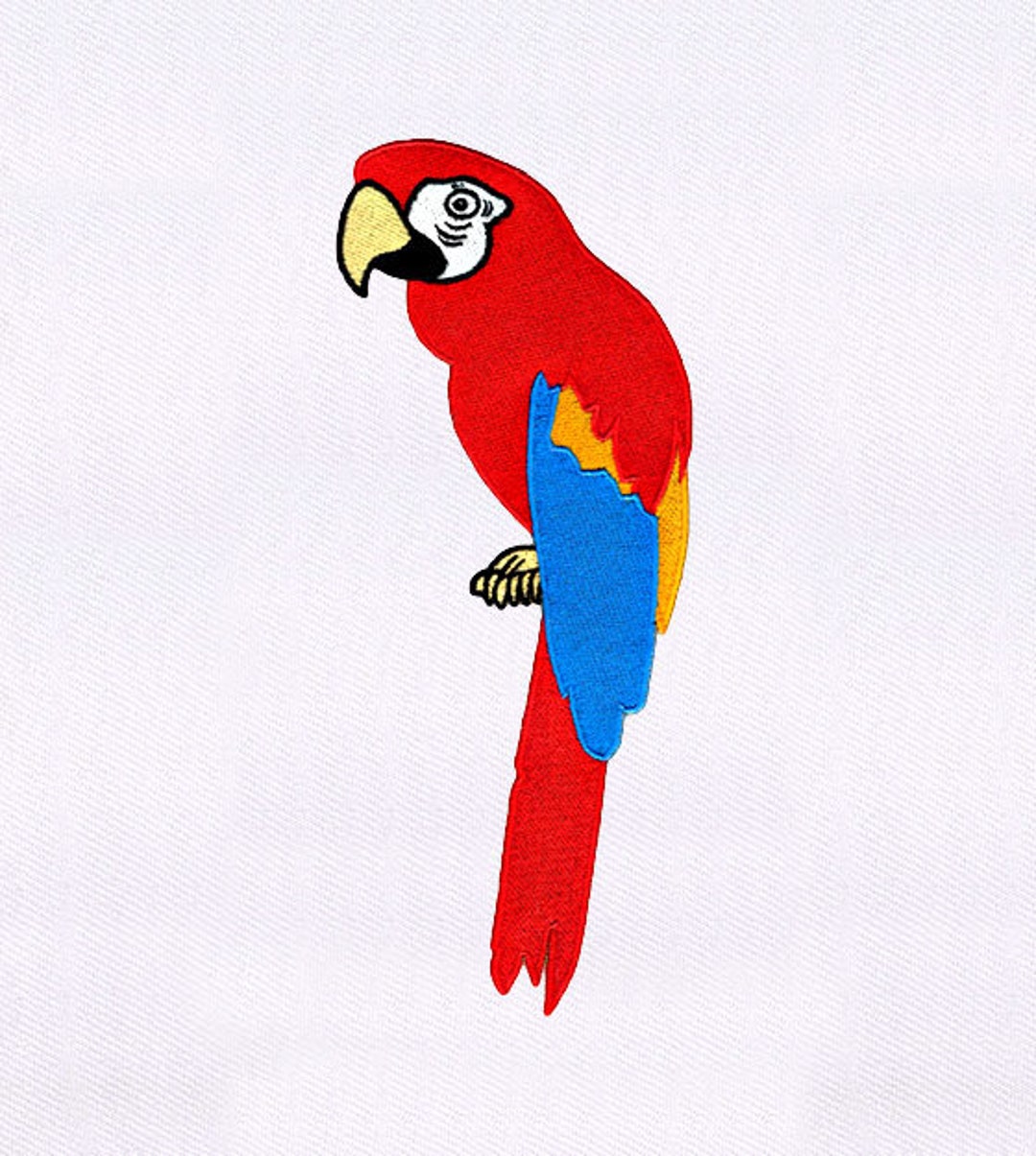 Macaw Embroidery Design | Bird Embroidery Design | Red & Blue Parrot ...