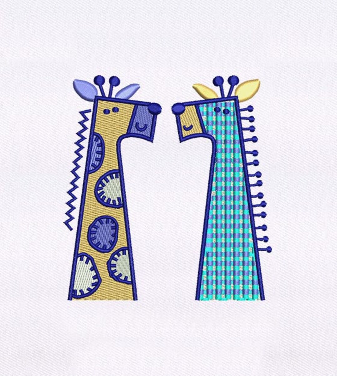 Duo of Colorful Giraffes Embroidery Design |animal Embroidery Design ...