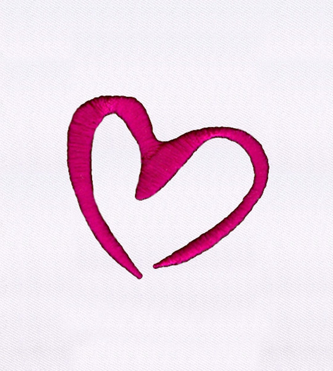 Drawn Pink Heart Embroidery Design | Pink Heart Machine Embroidery ...