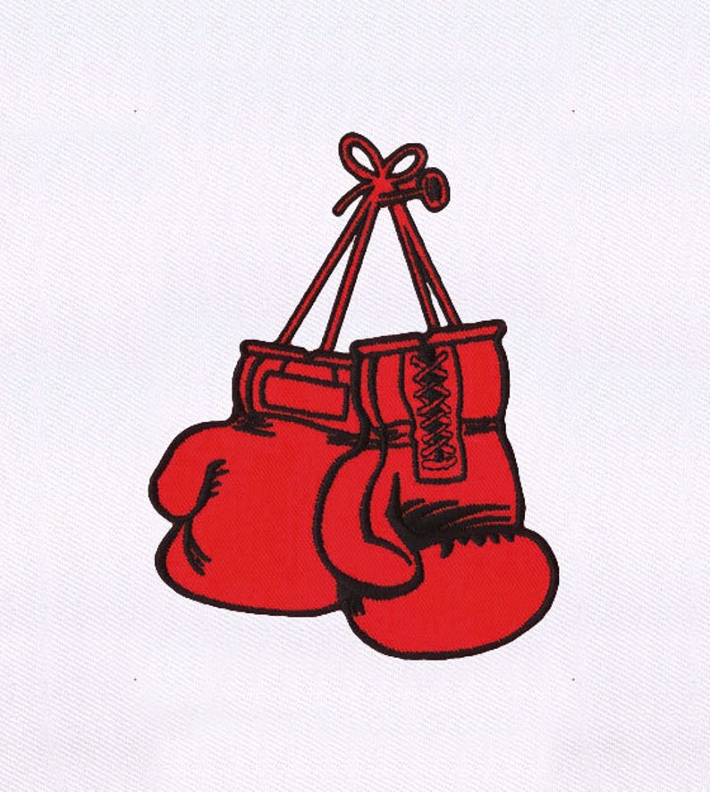Classic Red Boxing Gloves Embroidery Design Sport Embroidery Design ...