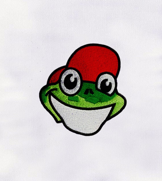 Smiley Frog Face Machine Embroidery Design Amphibian | Etsy