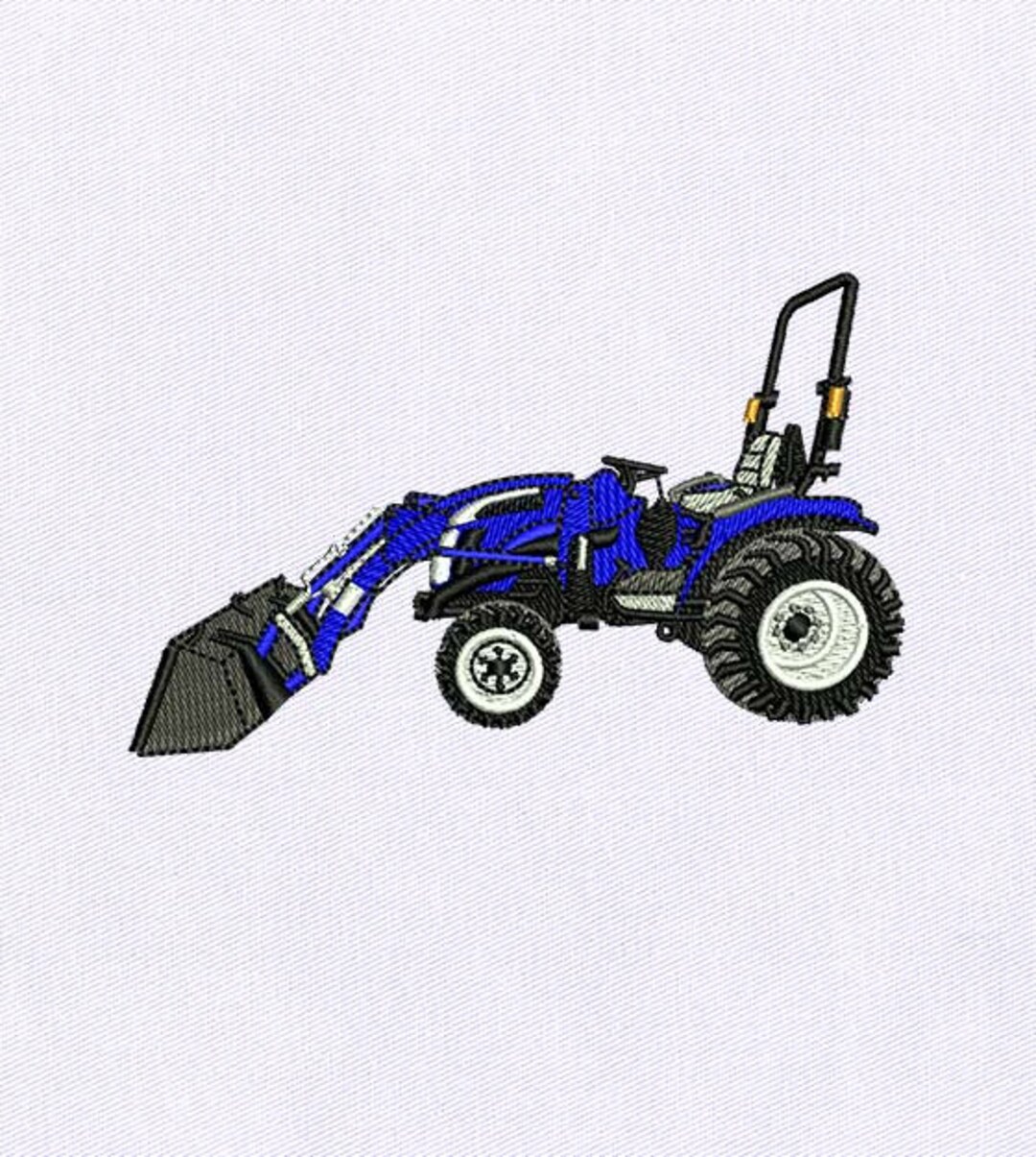 Charged Blue Tractor Embroidery Design | Vehicle Embroidery Design ...