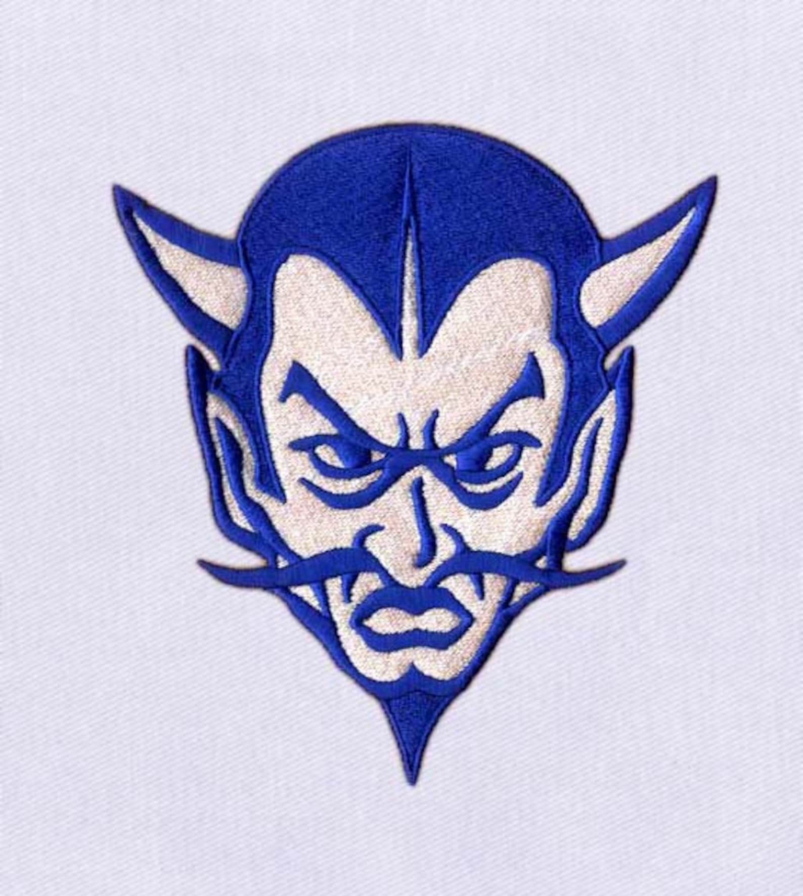 Blue Devil Embroidery Design blue Devil Head Embroidery - Etsy