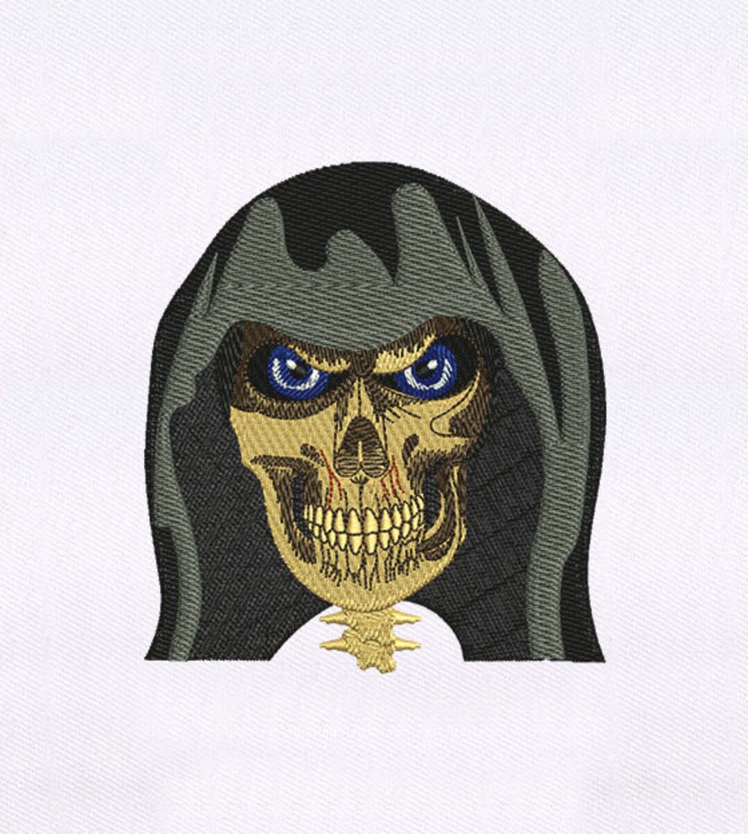 Hooded Eyed Skull Embroidery Design |skull Machine Embroidery Design ...
