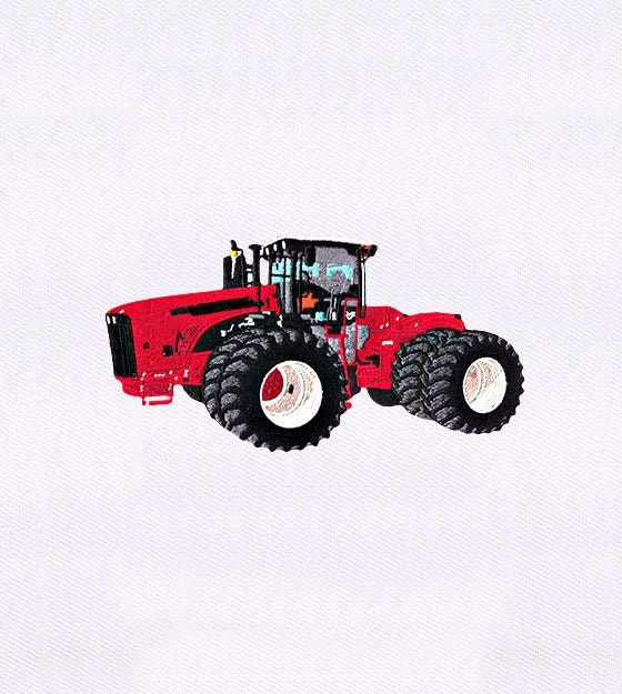 Agricultural Red Tractor Embroidery Design Vehicle Embroidery Design ...