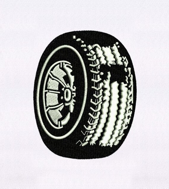 Tyre and Wheel Embroidery Design Tyre Embroidery Design | Etsy