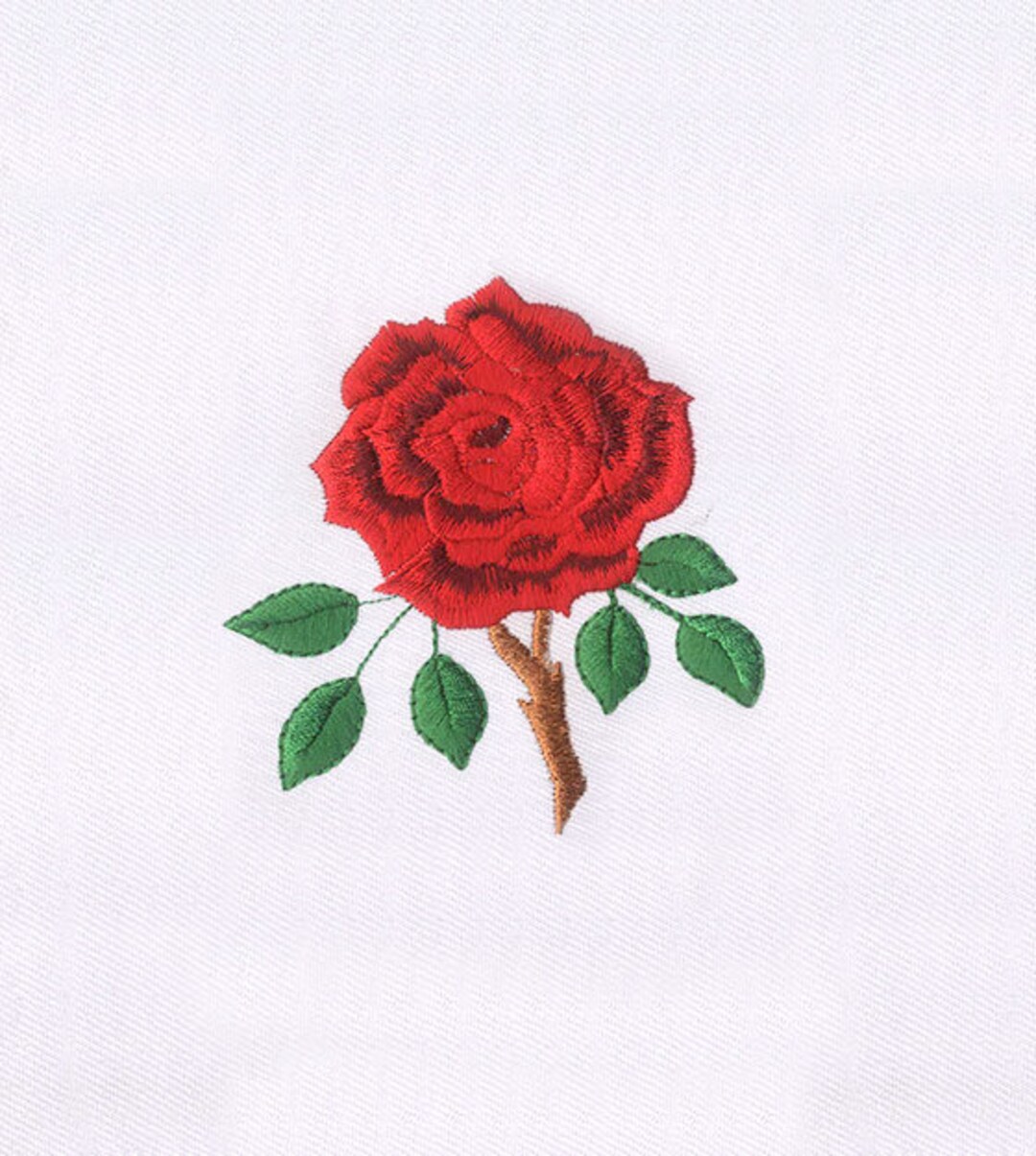 Thorny Red Rose Machine Embroidery Design | Flower Embroidery Design ...