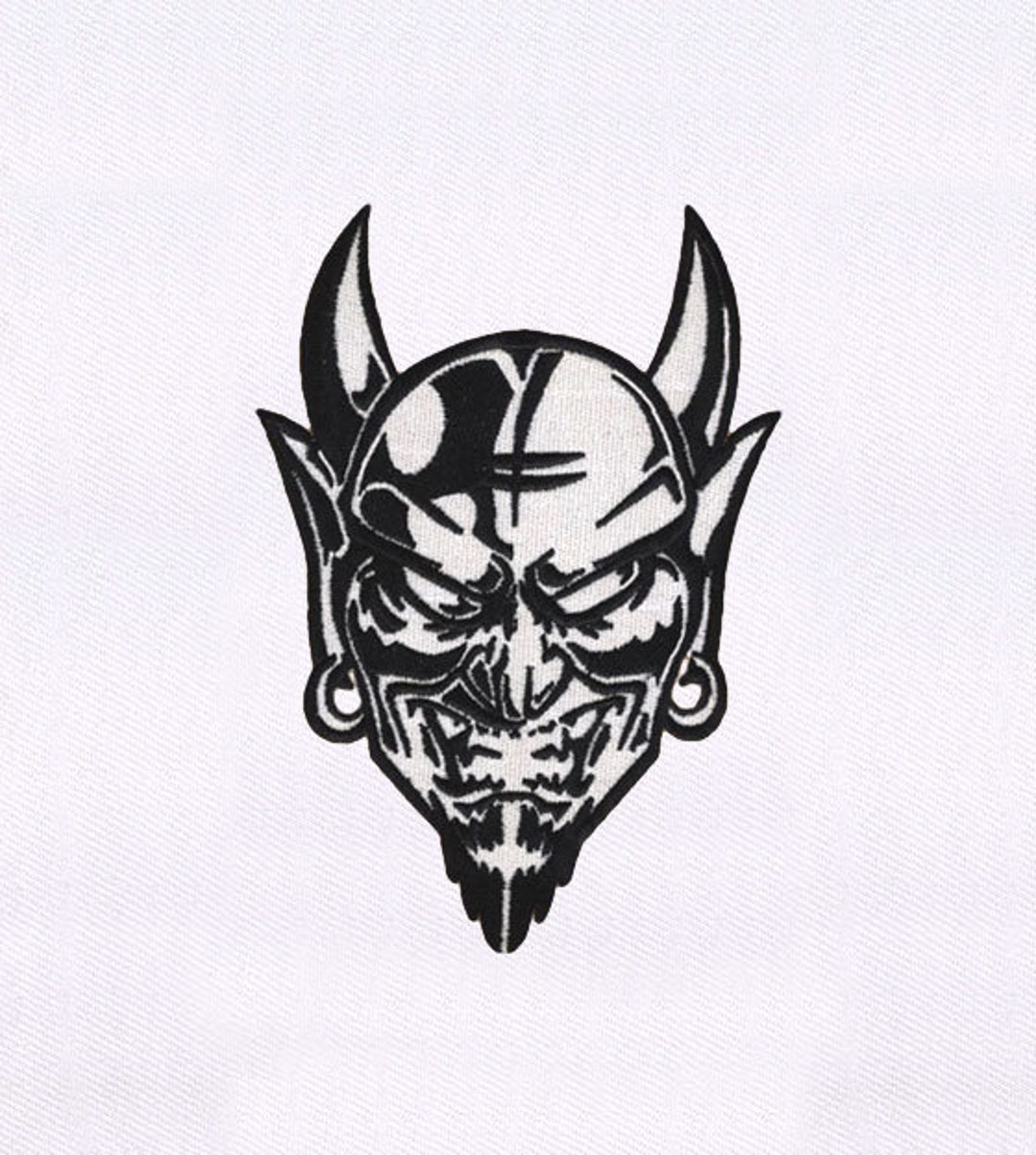 Smiling Devil Mask Embroidery Design |devil Embroidery Design | Devil ...