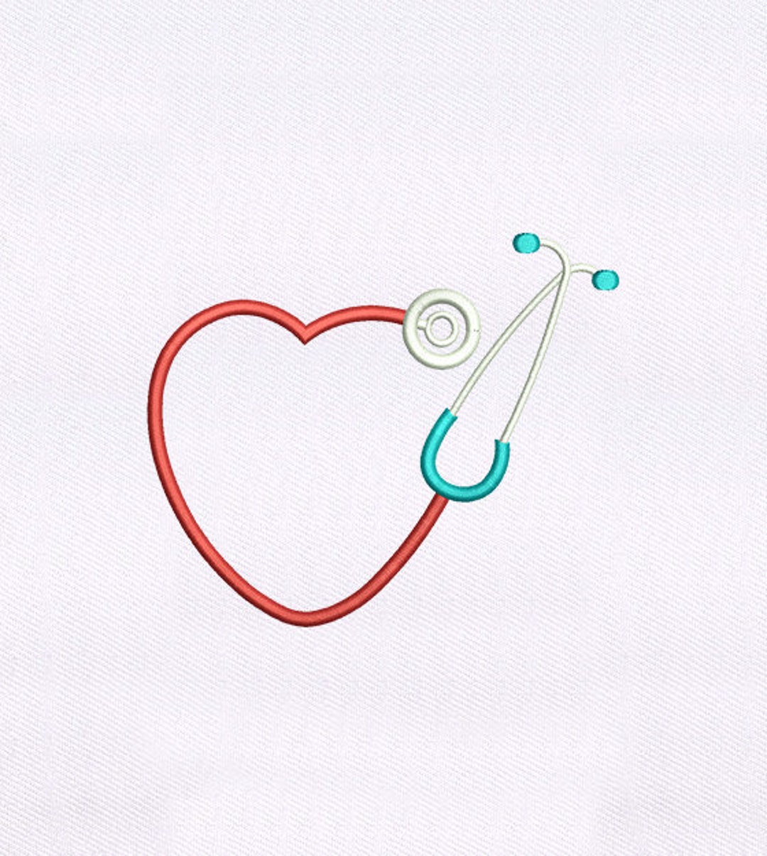 Heart Shaped Stethoscope Embroidery Design |doctor Embroidery Design ...
