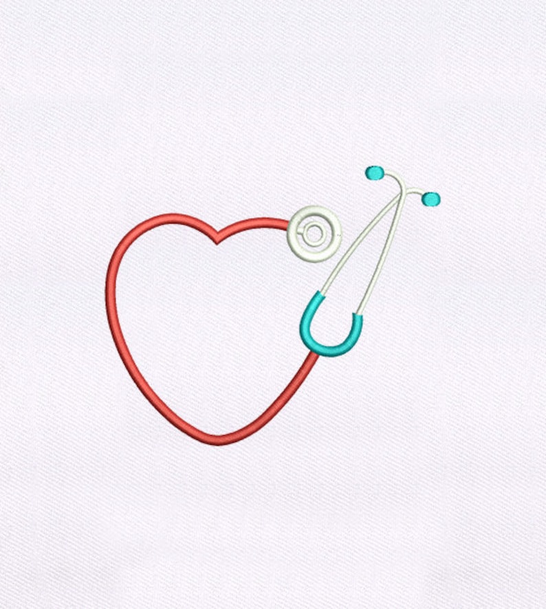 Heart Shaped Stethoscope Embroidery Design doctor Embroidery - Etsy