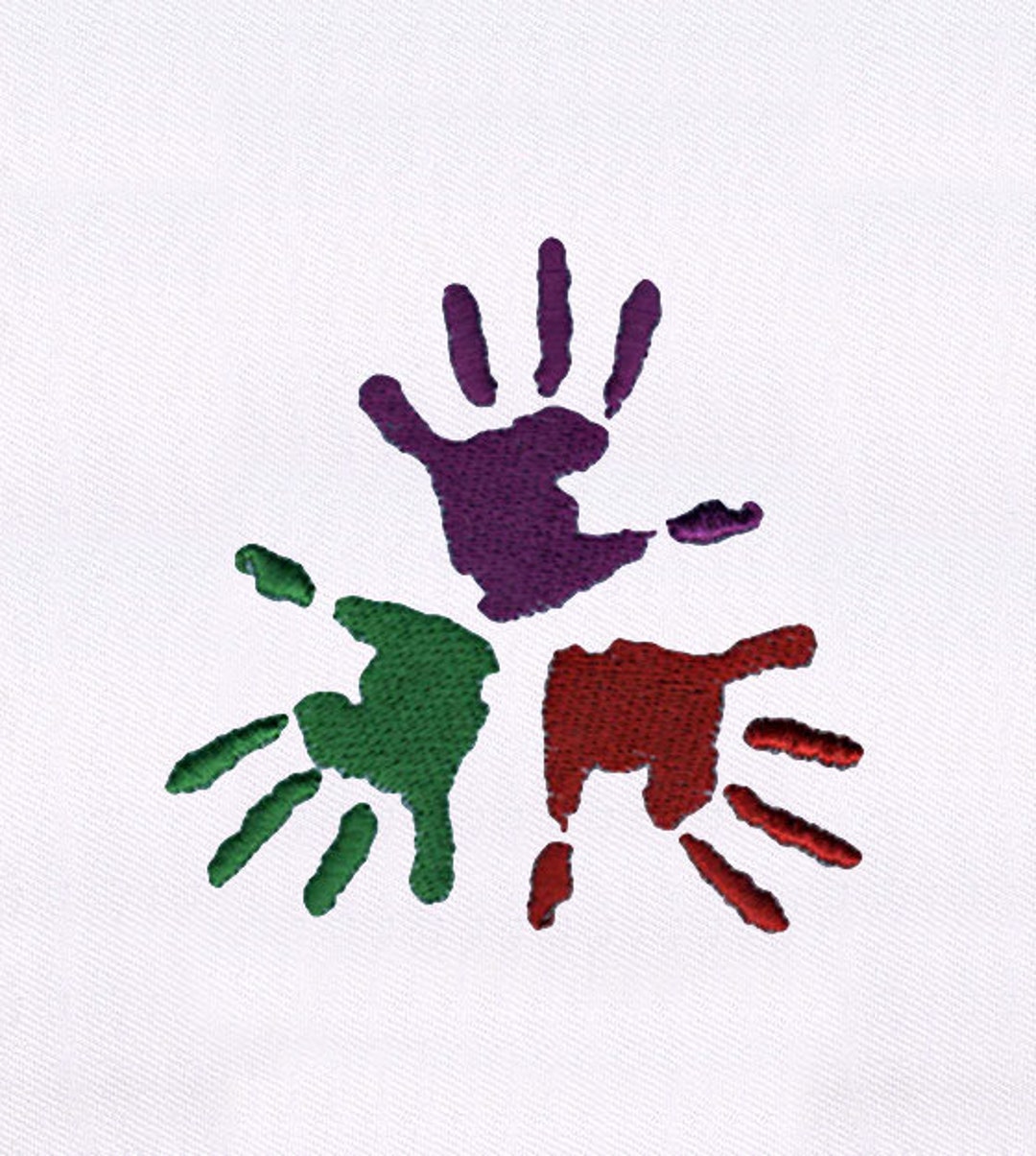 Colorfully Together Hands Embroidery Design | Colorful Hands Print ...