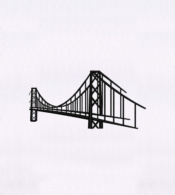 Bridge Embroidery Design |golden Gate Bridge Embroidery Design | Bridge ...