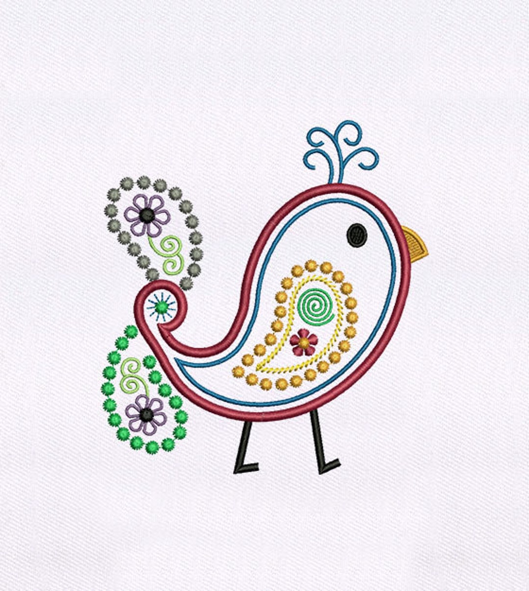 Detailed Bird Machine Embroidery Design | Bird PES Embroidery File ...