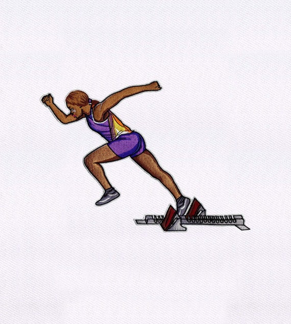 Running Athlete Embroidery Design Sport Embroidery Design | Etsy