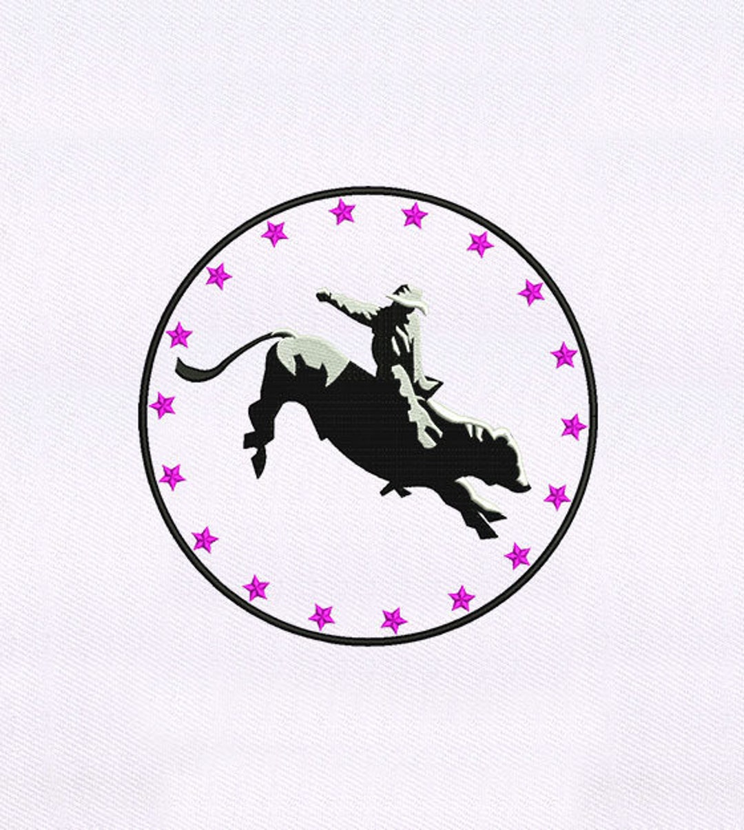 Bull Riding Cowboy Embroidery Design Rodeo Embroidery Design Cowboy DST ...